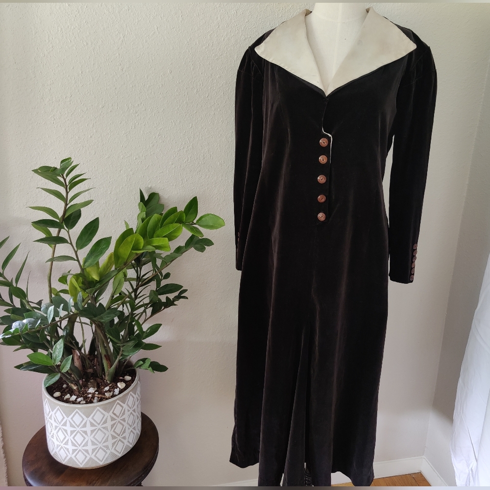 1920s Cotton Velvet Flapper Dress, 1930s Wednesday Ad… - Gem